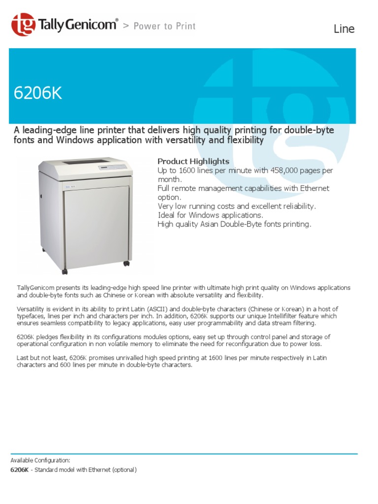 A Leading-Edge Line Printer That Delivers High Quality Printing For ...