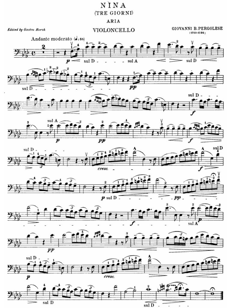 Pergolese Nina Cello | PDF