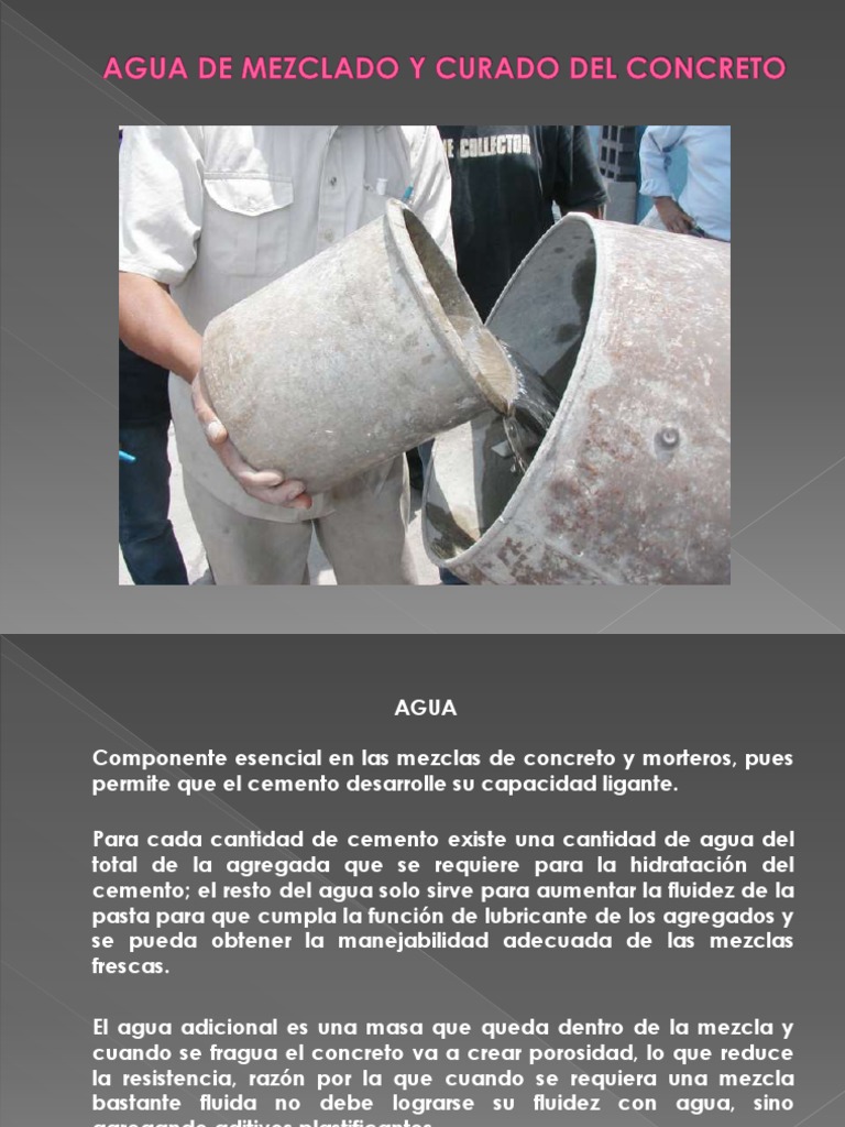 Agua de Mezclado y Curado | PDF | Hormigón | Cemento