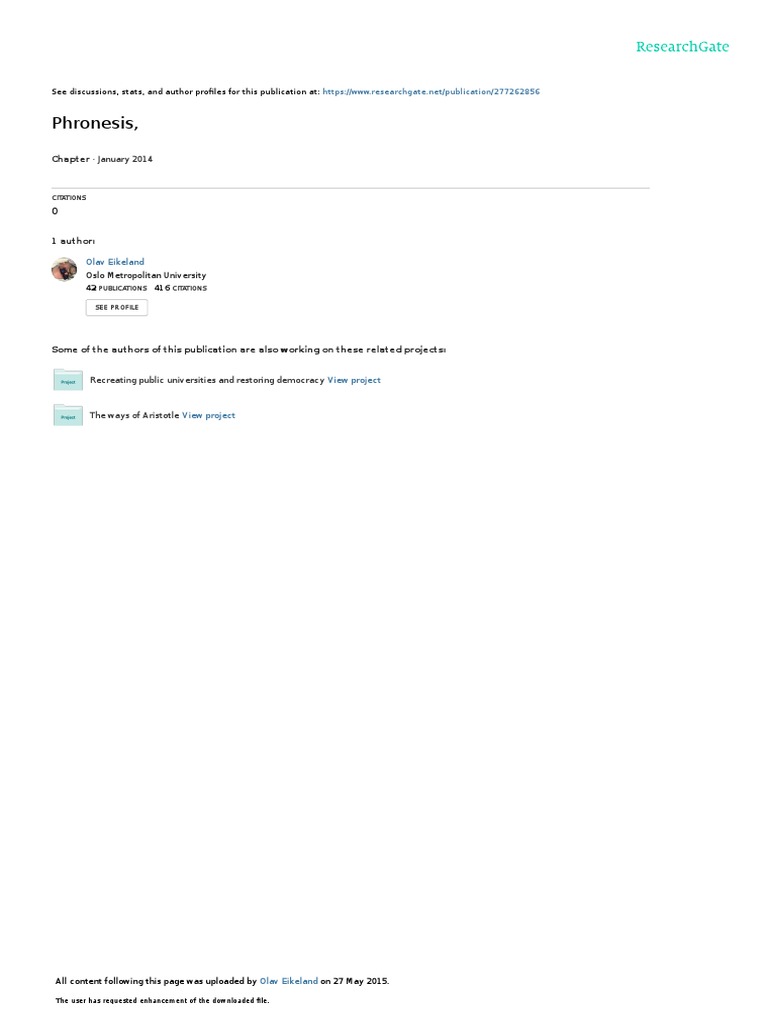 Sage AR Phronesis Use | PDF | Nous | Aristotle