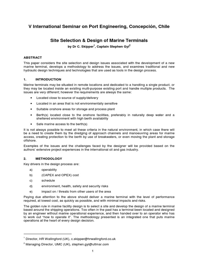 Planning Design Marine Terminals | PDF | Dredging | Design