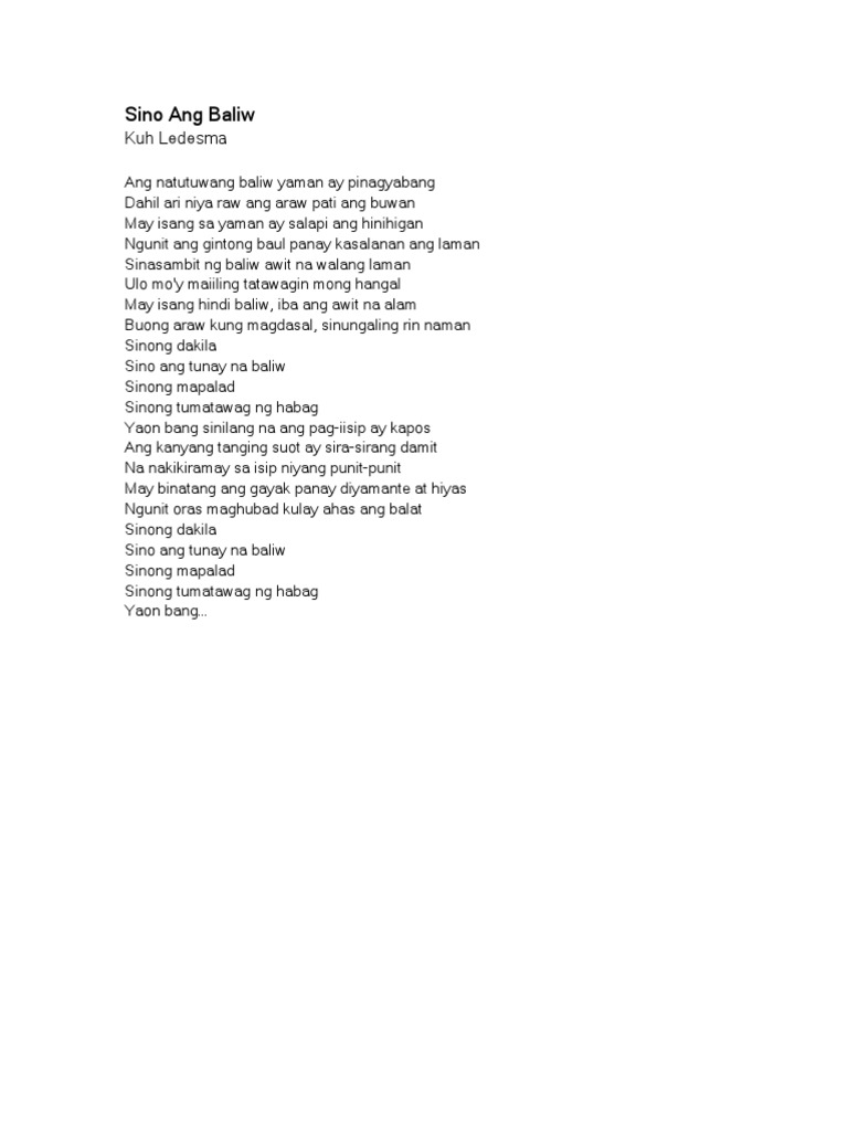 Sino Ang Baliw | PDF