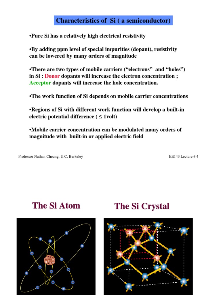 I 3 Characteristics of Si PDF | PDF | Semiconductors | Solid State Engineering