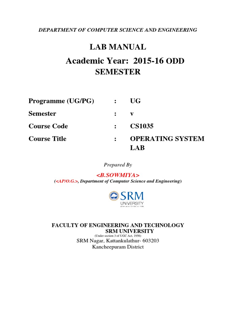 Cse Lab Manual Os Pdf Pdf 64 Bit Computing Scheduling Computing