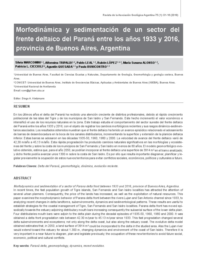 ASAGAI Vol 75, No 1 (2018) PDF | PDF | Río | Zona litoral