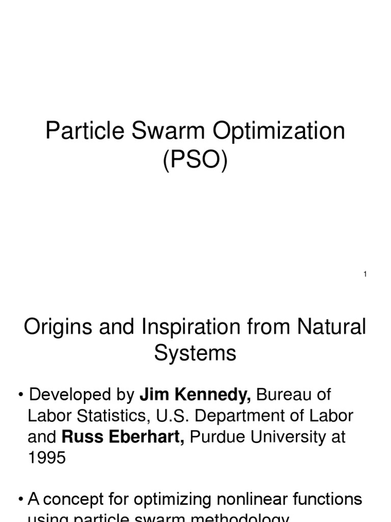 Particle Swarm Optimization - 1 | PDF | Mathematical Optimization | Cybernetics