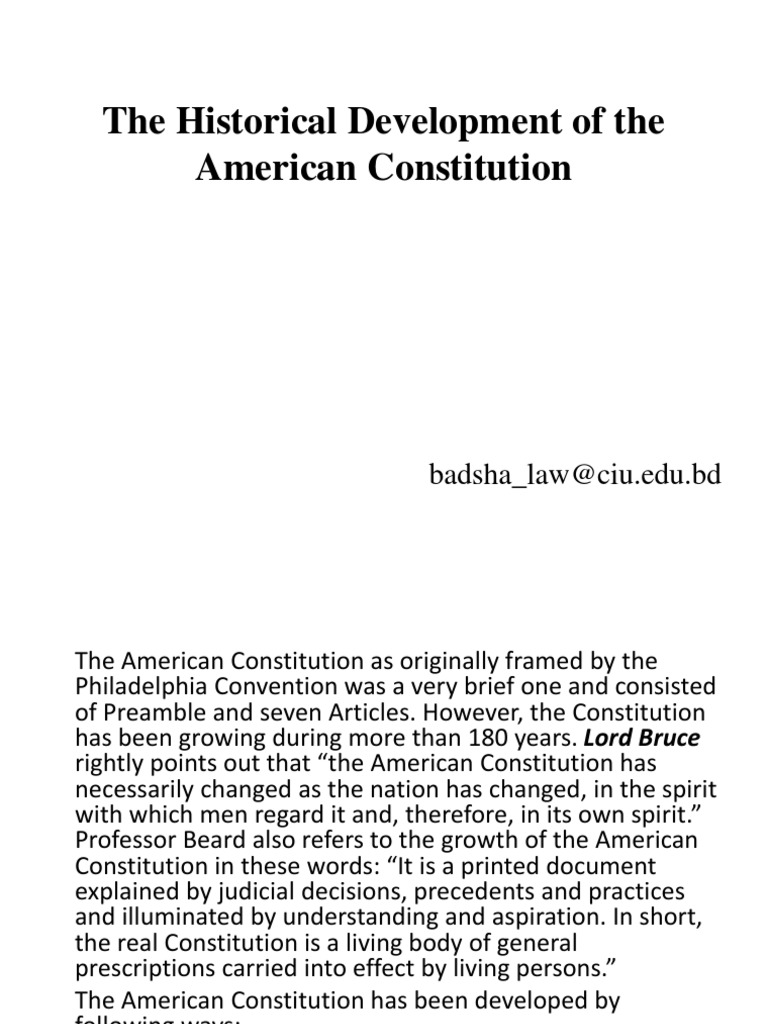 Lec. 8-Historical Development of USA Constitution | PDF | United States ...