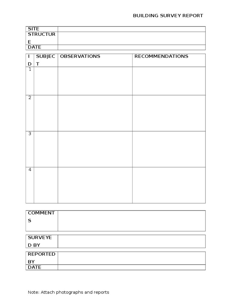 Building Survey - Each Structure | PDF