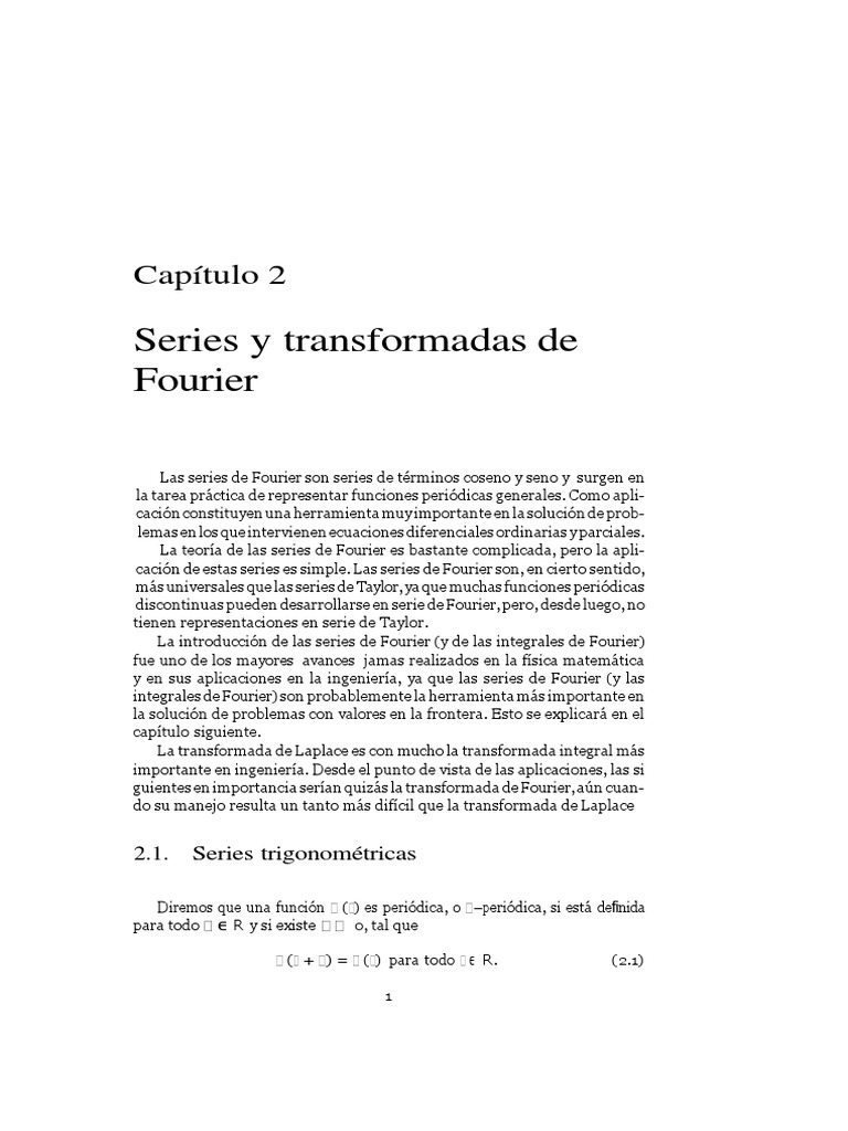 Tema 2. Series y Transformadas de Fourier | PDF | Series de Fourier | Integral