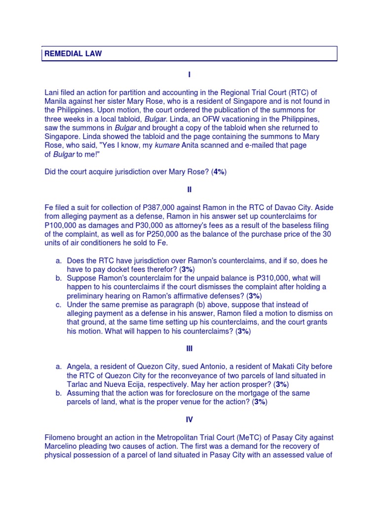 Remedial Law Criminal Law | PDF | Sentence (Law) | Lawsuit