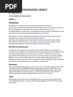 Analysis of Chocolates CHEMISTRY PROJECT | PDF | Candy | Chocolate