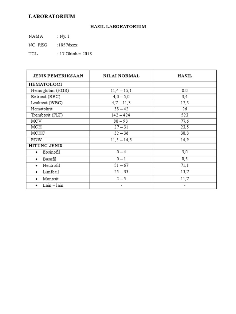 Contoh Kasus Nilai Lab | PDF