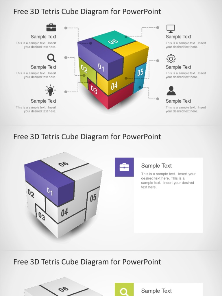 Free 3D Tetris Cube PowerPoint Diagram | PDF | Career & Growth | Computers