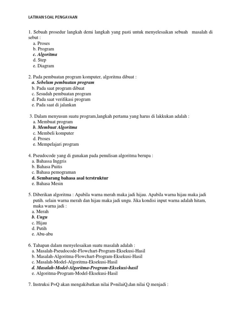 Latihan Soal Algoritma & Pascal | PDF | Komputer