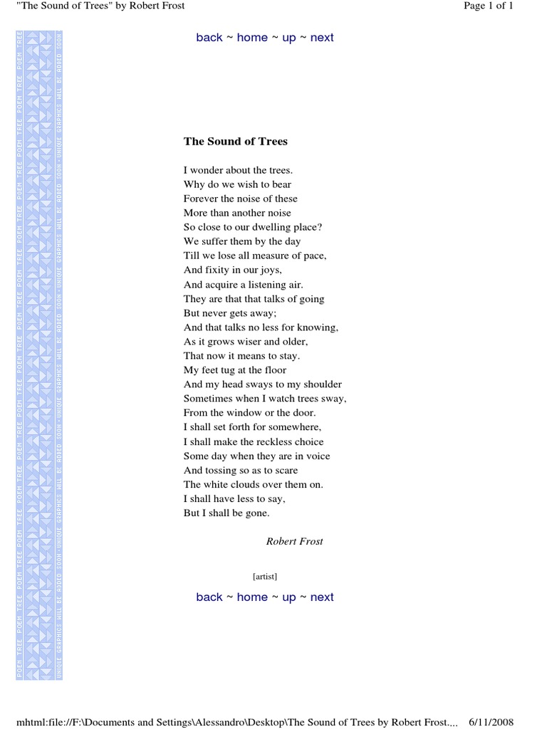 The Sound of Trees by Robert Frost PDF | PDF