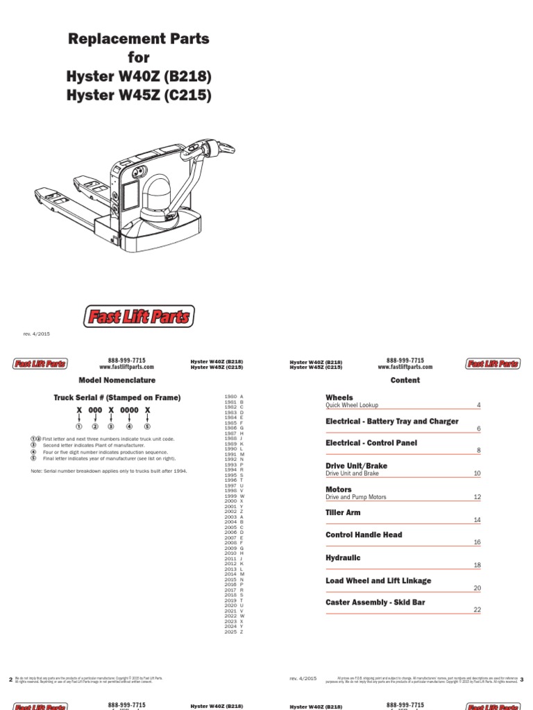 FLP Hyster w40z w45z | PDF | Tire | Wheel