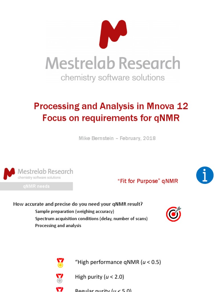 qNMR Processing in Mnova 12 | PDF | Nuclear Magnetic Resonance ...