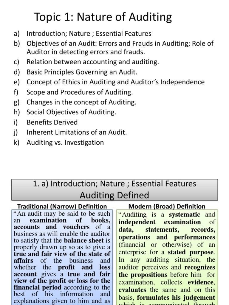 Nature of Auditing | PDF | Audit | Financial Statement