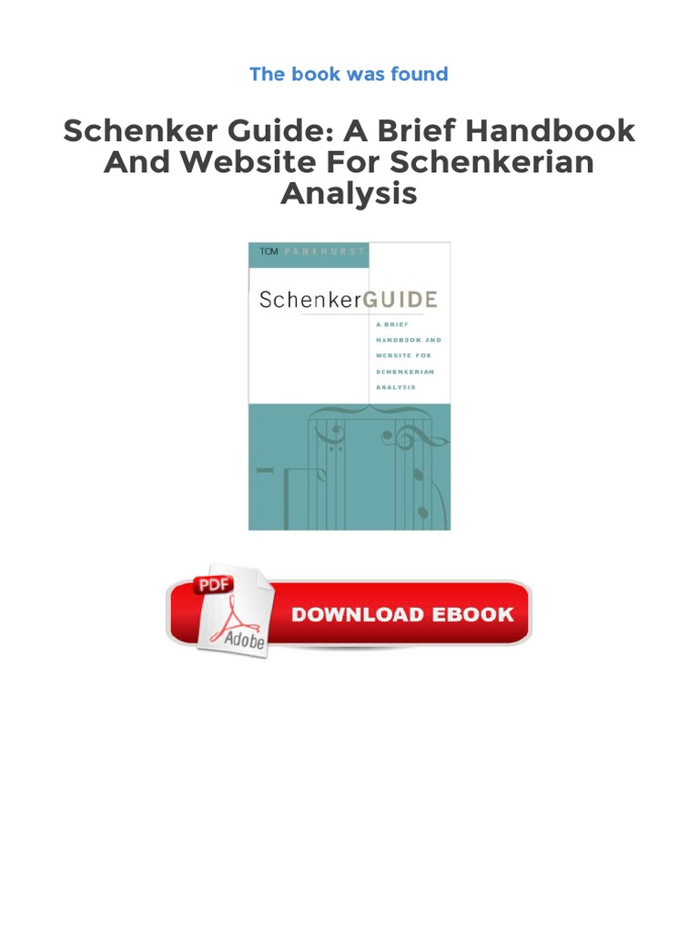 Schenker Guide: Handbook for Analysis | PDF | Chord (Music) | Musicology