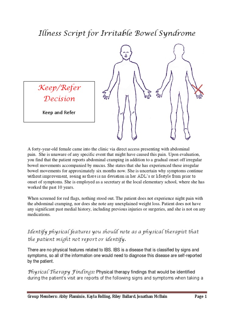 Illness Script For Ibs | Download Free PDF | Irritable Bowel Syndrome ...
