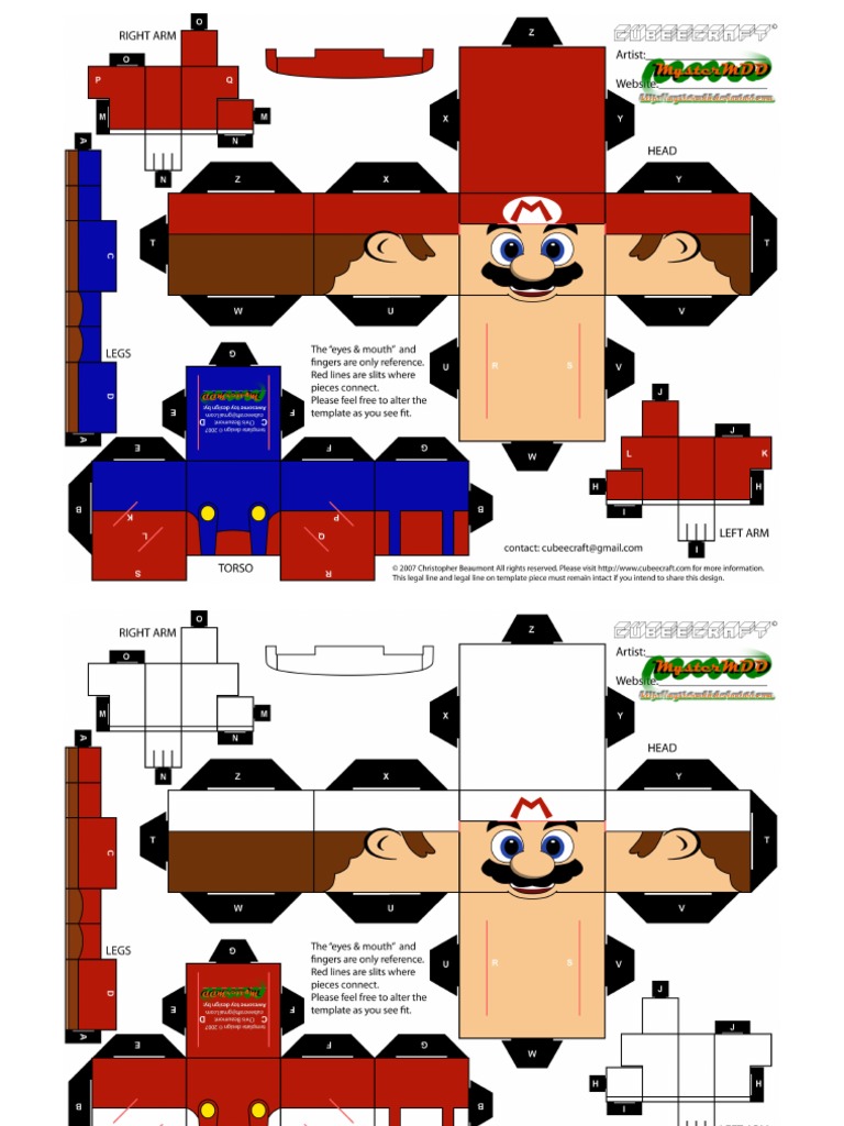 Papercraft Templates Mario