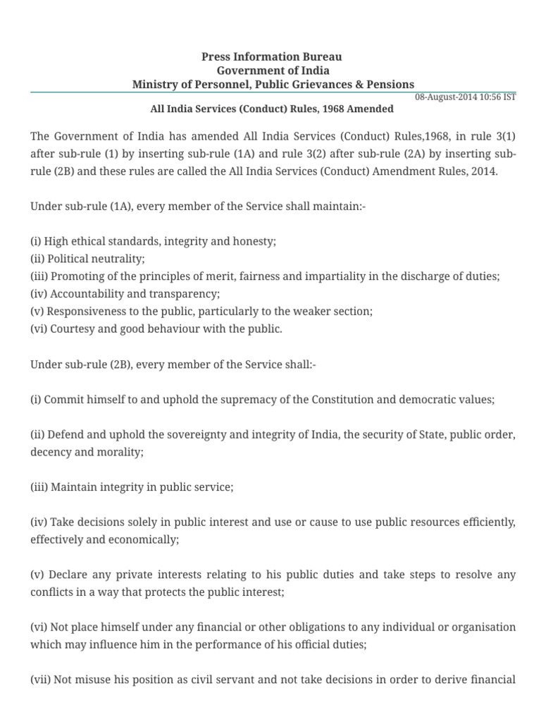 Conduct Rules | PDF | Integrity | Morality