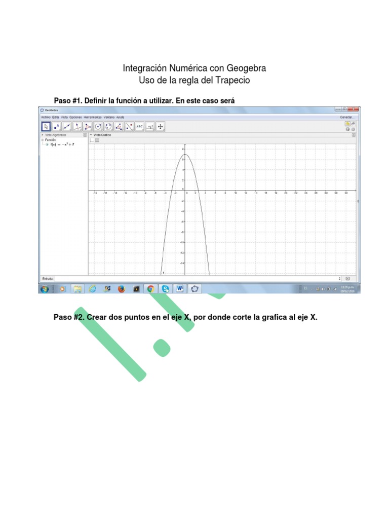 Regla Del Trapecio Con Geogebra | PDF