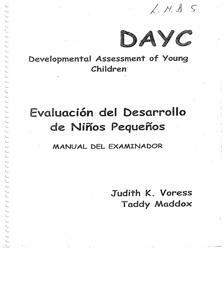 DAYC Evaluación Del Desarrollo de Niños Pequeños | PDF