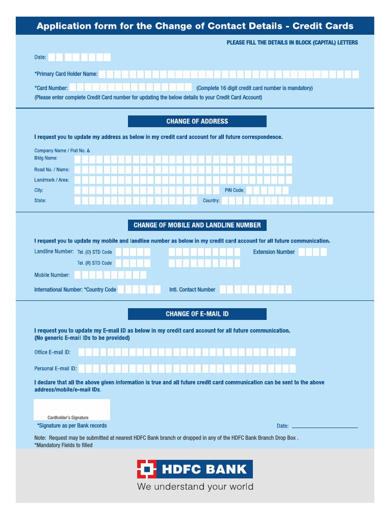 UPDATE CREDIT CARD DETAILS FORM | PDF