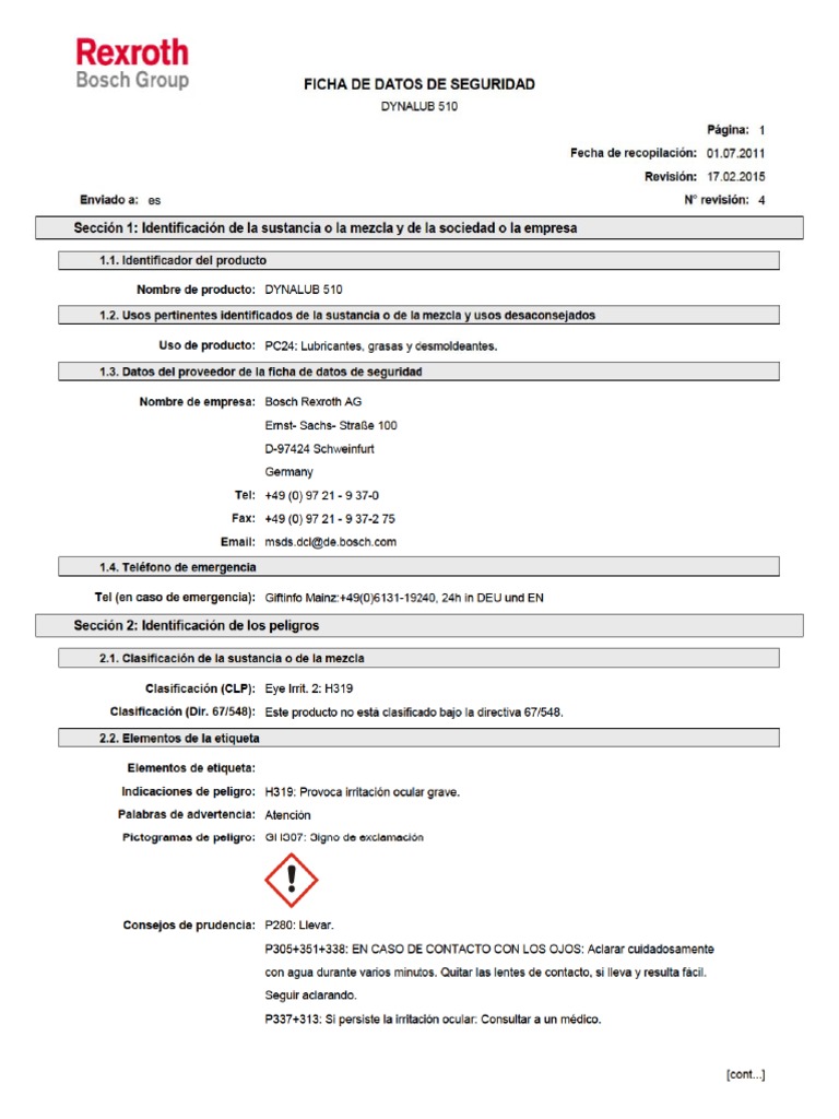 Dynalub 510 MSDS | PDF