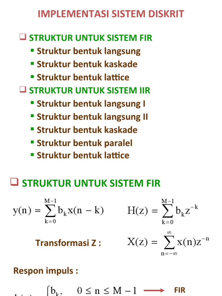 Bab 12 Implementasi Sistem Diskrit FIR | PDF