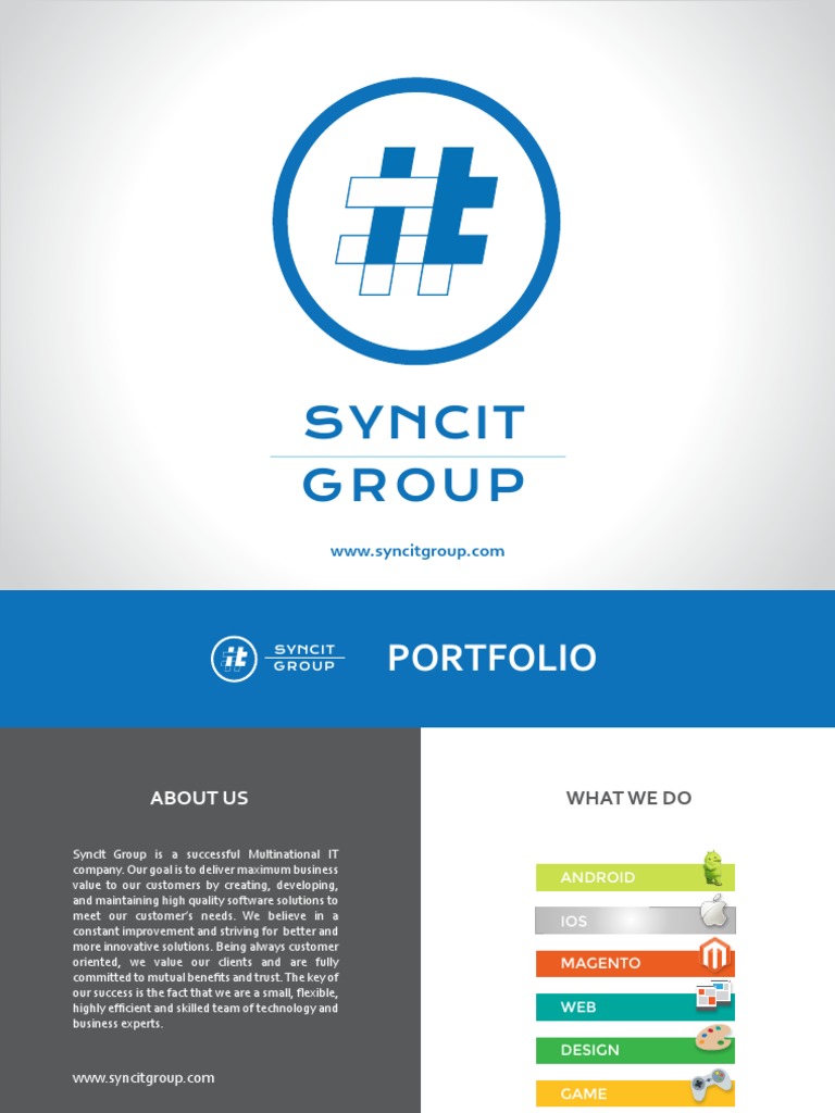 SyncIt Portfolio | PDF | Magento | Android (Operating System)