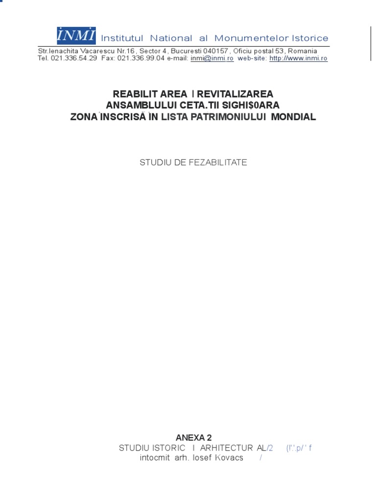 Studiu Istoric 2007 - Sighisoara | PDF