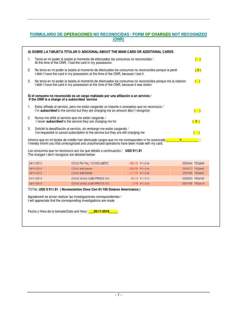 Formulario - CNR J | PDF
