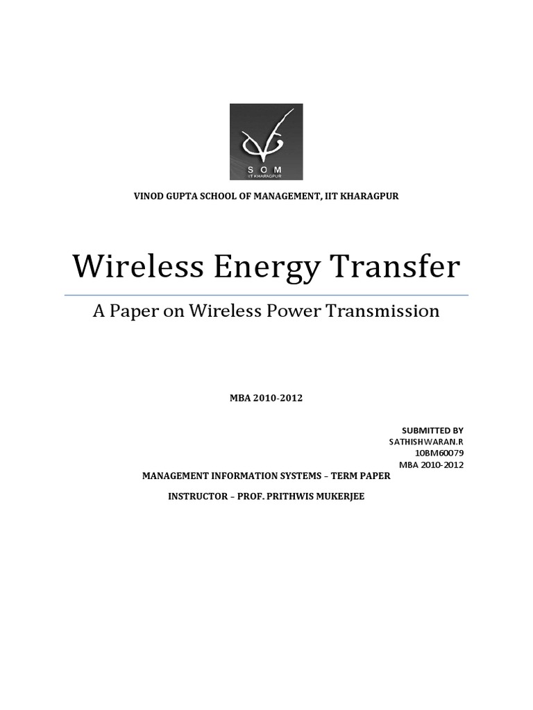 Wireless Energy Transfer: A Paper On Wireless Power Transmission | PDF ...
