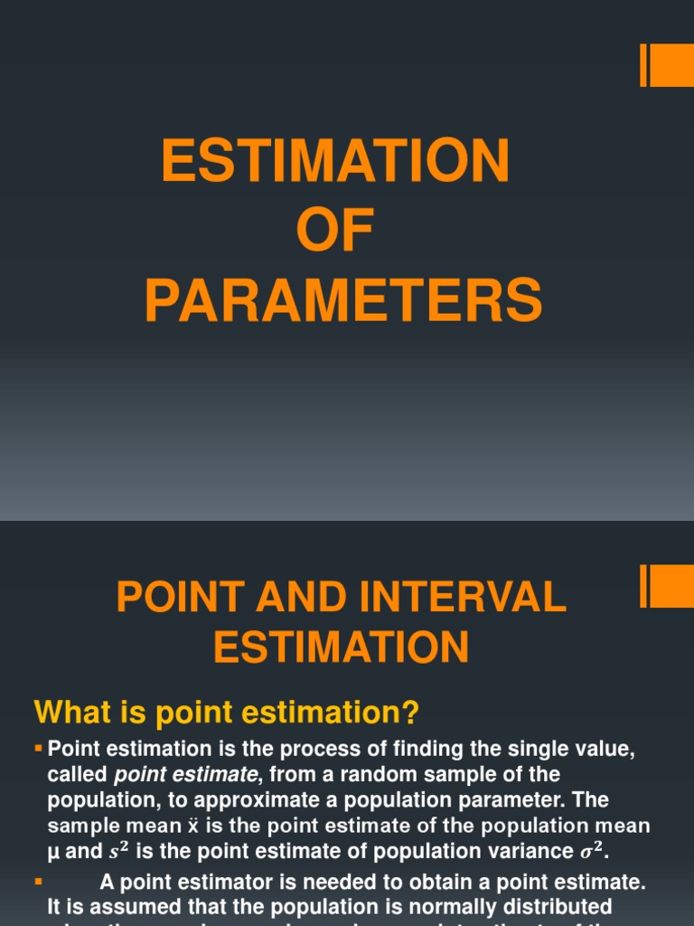 Estimation of Parameters | PDF | Confidence Interval | Estimator