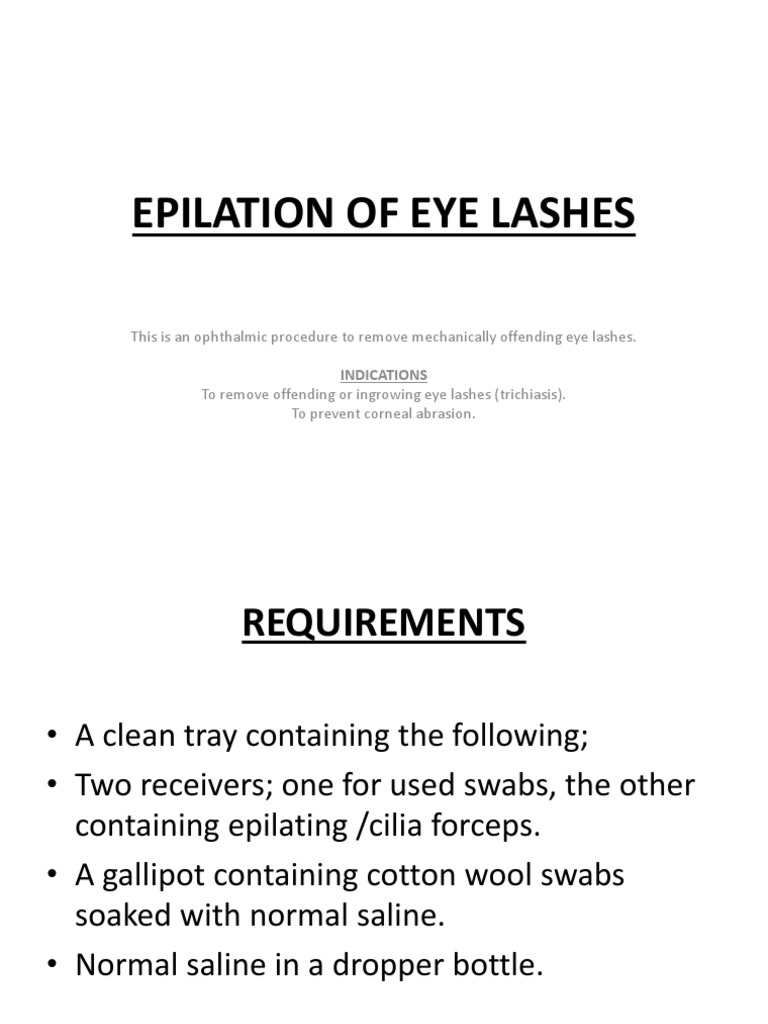 Trichiasis Eyelash Epilation Procedure | PDF | Science & Mathematics