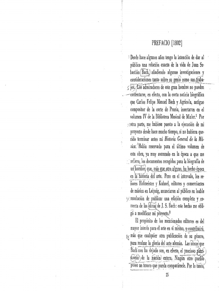 Johann Nikolaus FORKEL (1802) .Juan Sebastian Bach | PDF