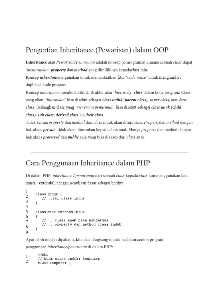 Pengertian Inheritance | PDF