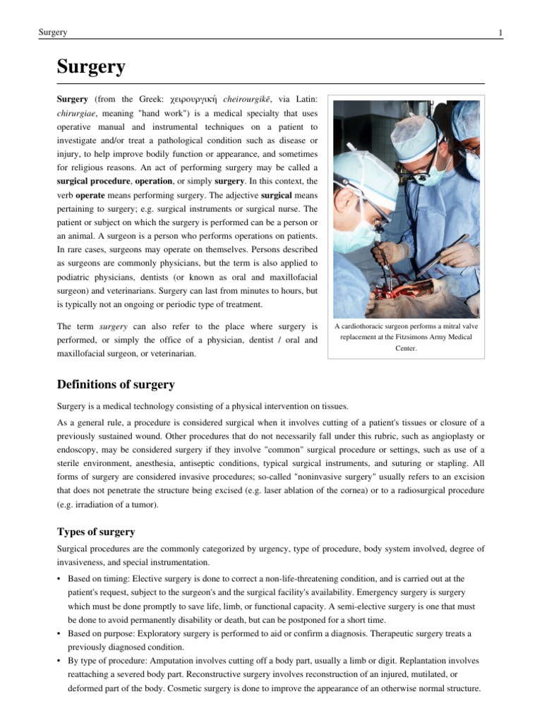 Surgery | PDF | Surgery | Anesthesia