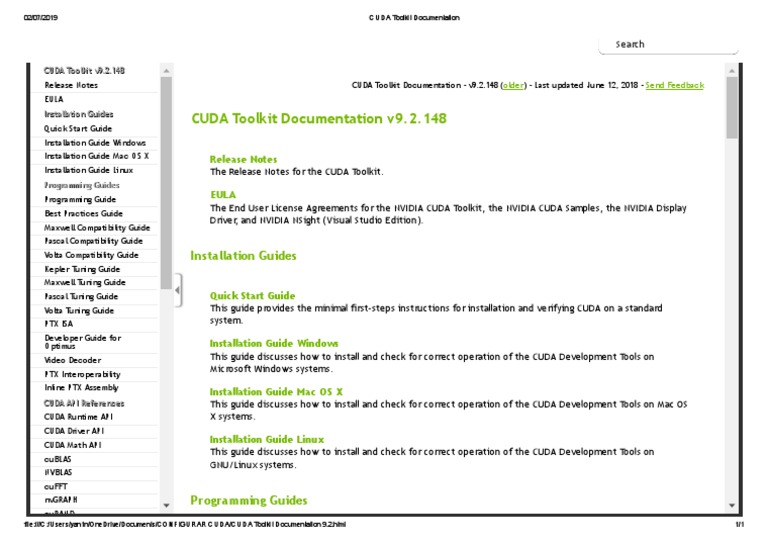 CUDA Toolkit Documentation v9.2.148: Installation Guides | PDF | Linux ...