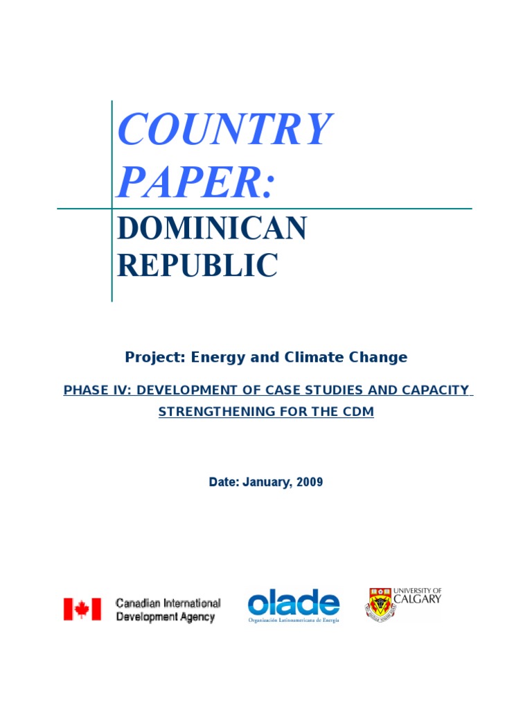 Country Paper:: Dominican Republic | PDF | Clean Development Mechanism ...