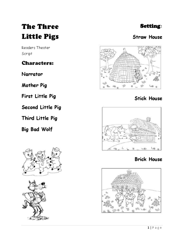 Three Little Pigs Readers Theater Script | PDF