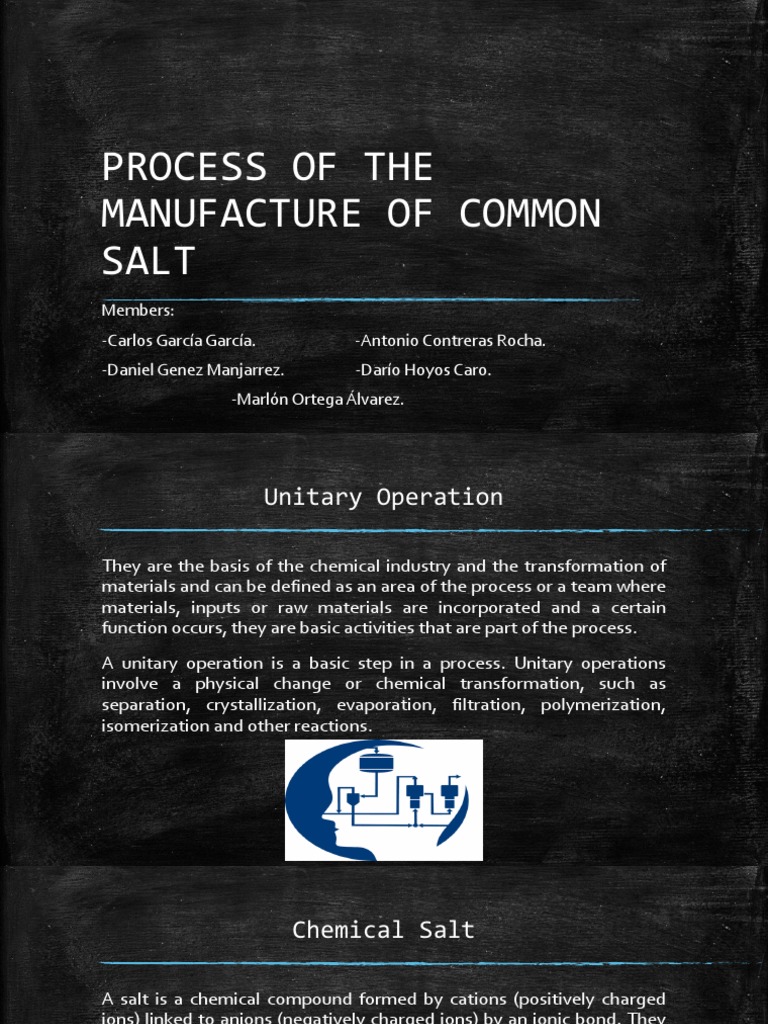 Process of The Manufacture of Common Salt | PDF | Sodium Chloride ...