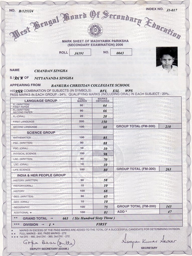 10 Marksheet