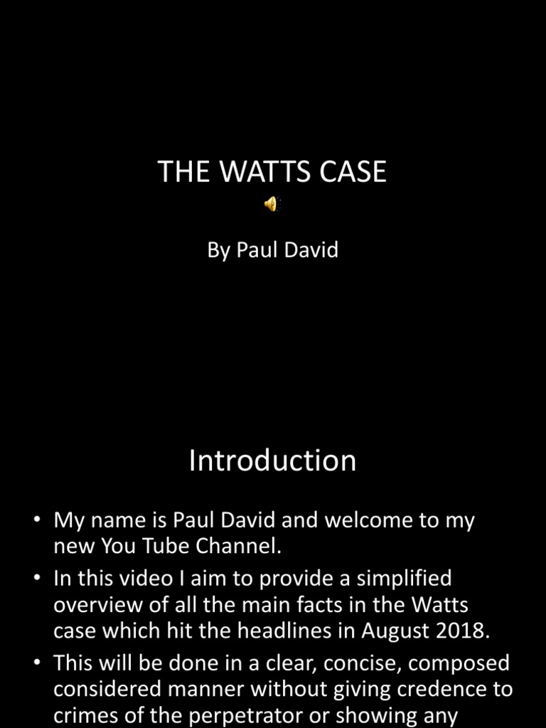 The Watts Case | PDF | Plea | Business