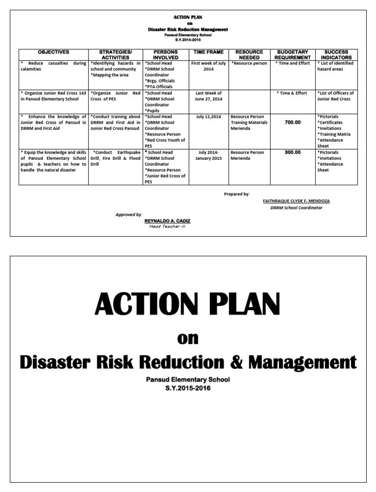 Action Plan DRRM Final 2 | PDF | Hazards | Disasters