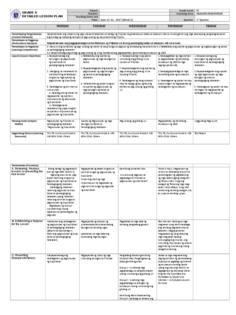 DLP Araling-Panlipunan-6 Q1 W2 | PDF