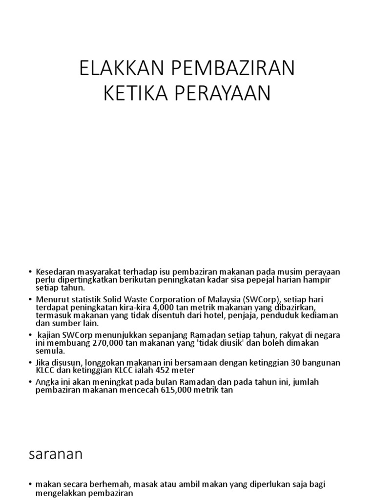 Elakkan Pembaziran Ketika Perayaan | PDF