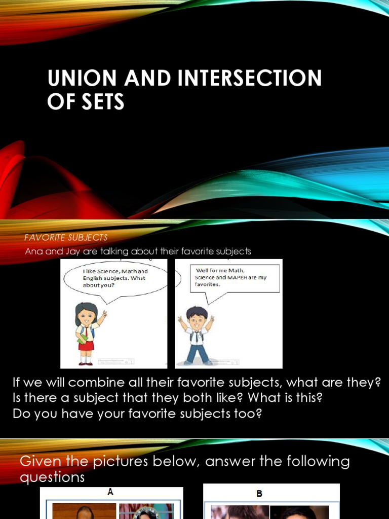 Union and Intersection of Sets Explained | PDF | Infographics ...